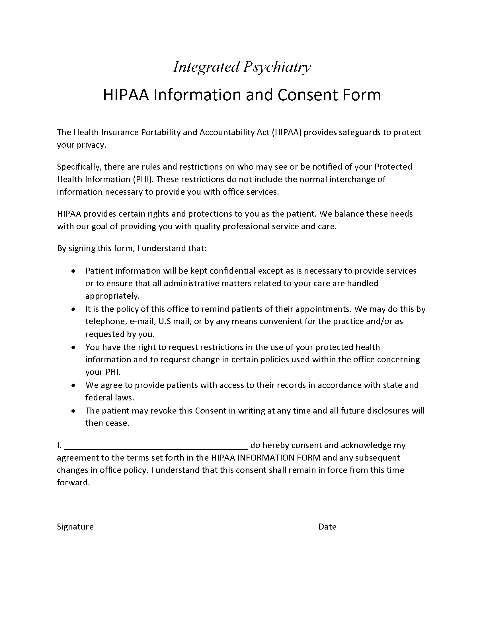 Forms – Integrated Psychiatry